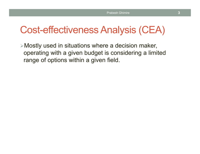 Cost Effectiveness Analysis in Health Care | PDF