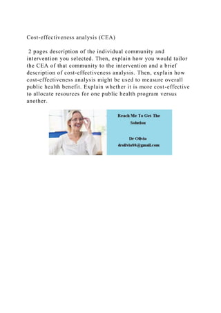 Cost-effectiveness analysis (CEA) 2 pages description of the ind.docx
