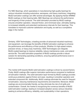 Cost-effective & superior Nano SolidLube MoS2 Lubrication coating on ...