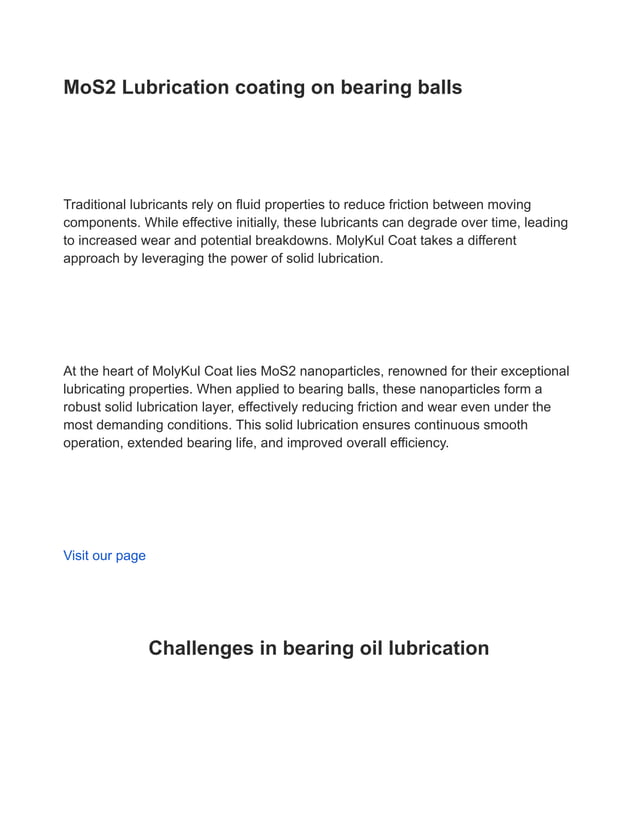Cost-effective & superior Nano SolidLube MoS2 Lubrication coating on ...