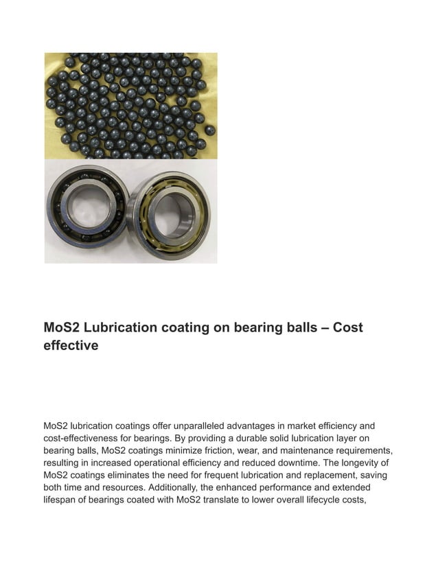 Cost-effective & superior Nano SolidLube MoS2 Lubrication coating on ...