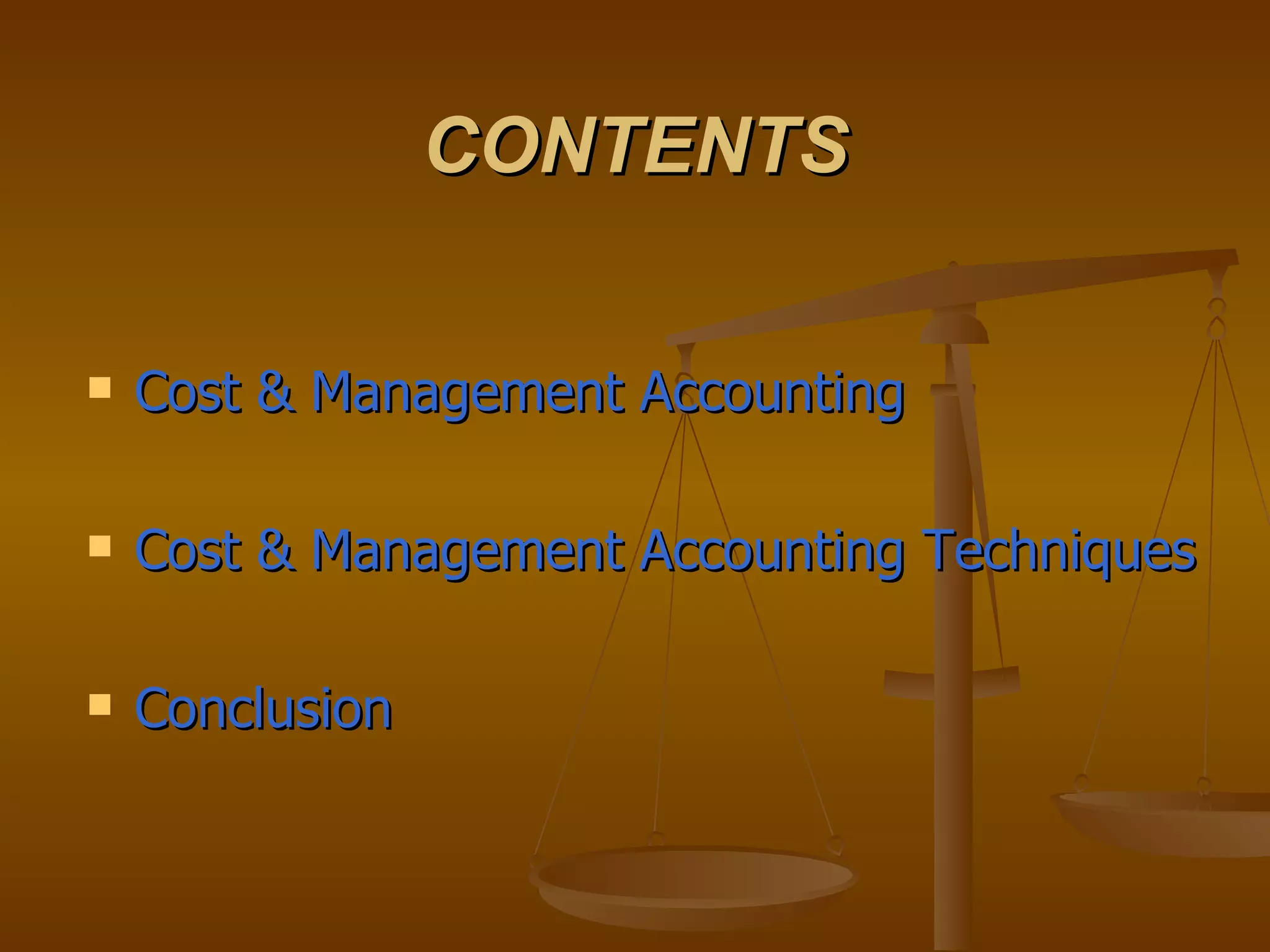 Cost & Management Accounting Techniques | PPT