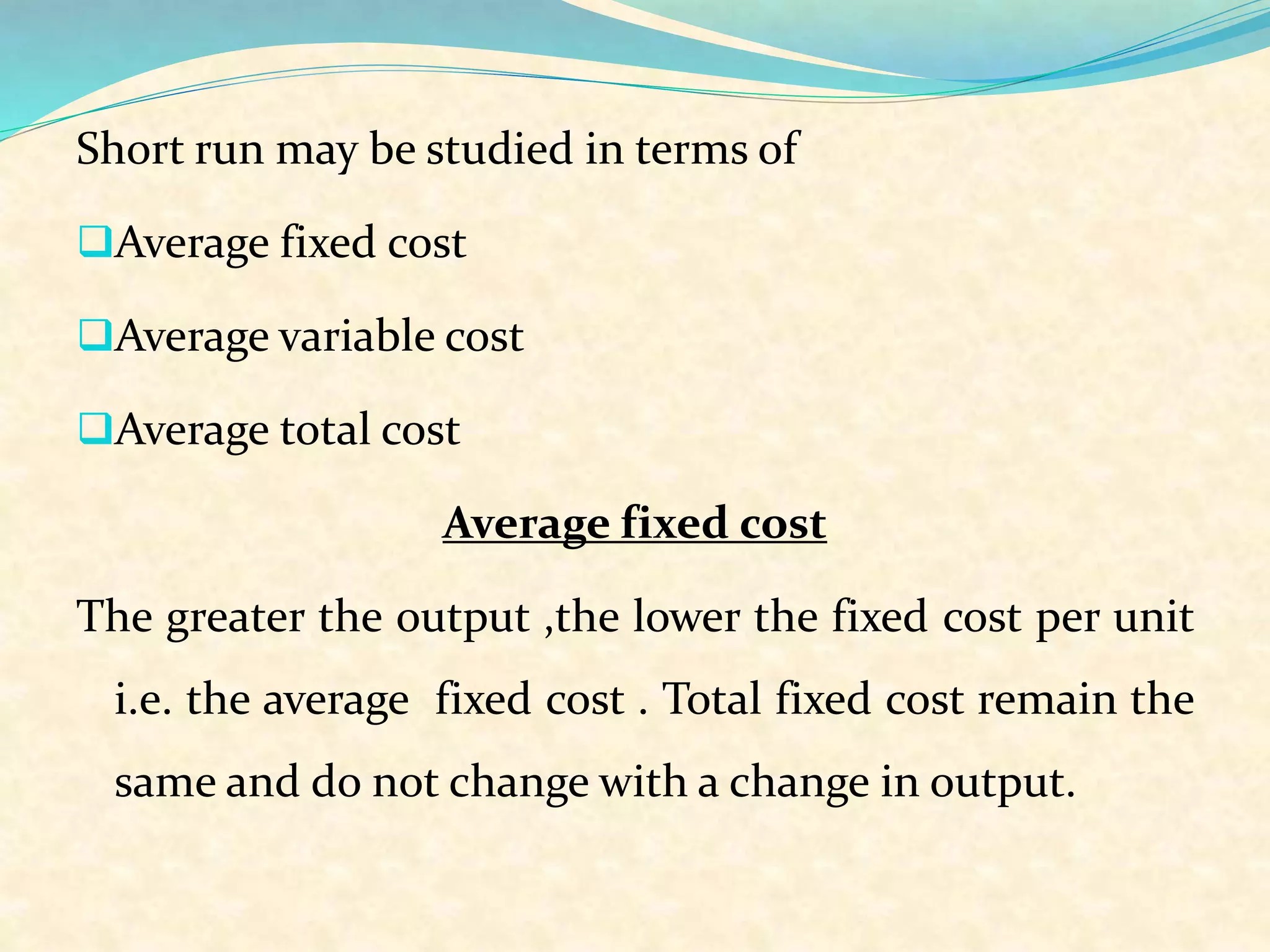 Cost Output Relationship Pptx
