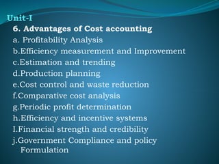 cost accounting and its terms and descript[tion | PPTX