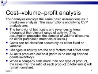 Cost volume-profit analysis | PPT