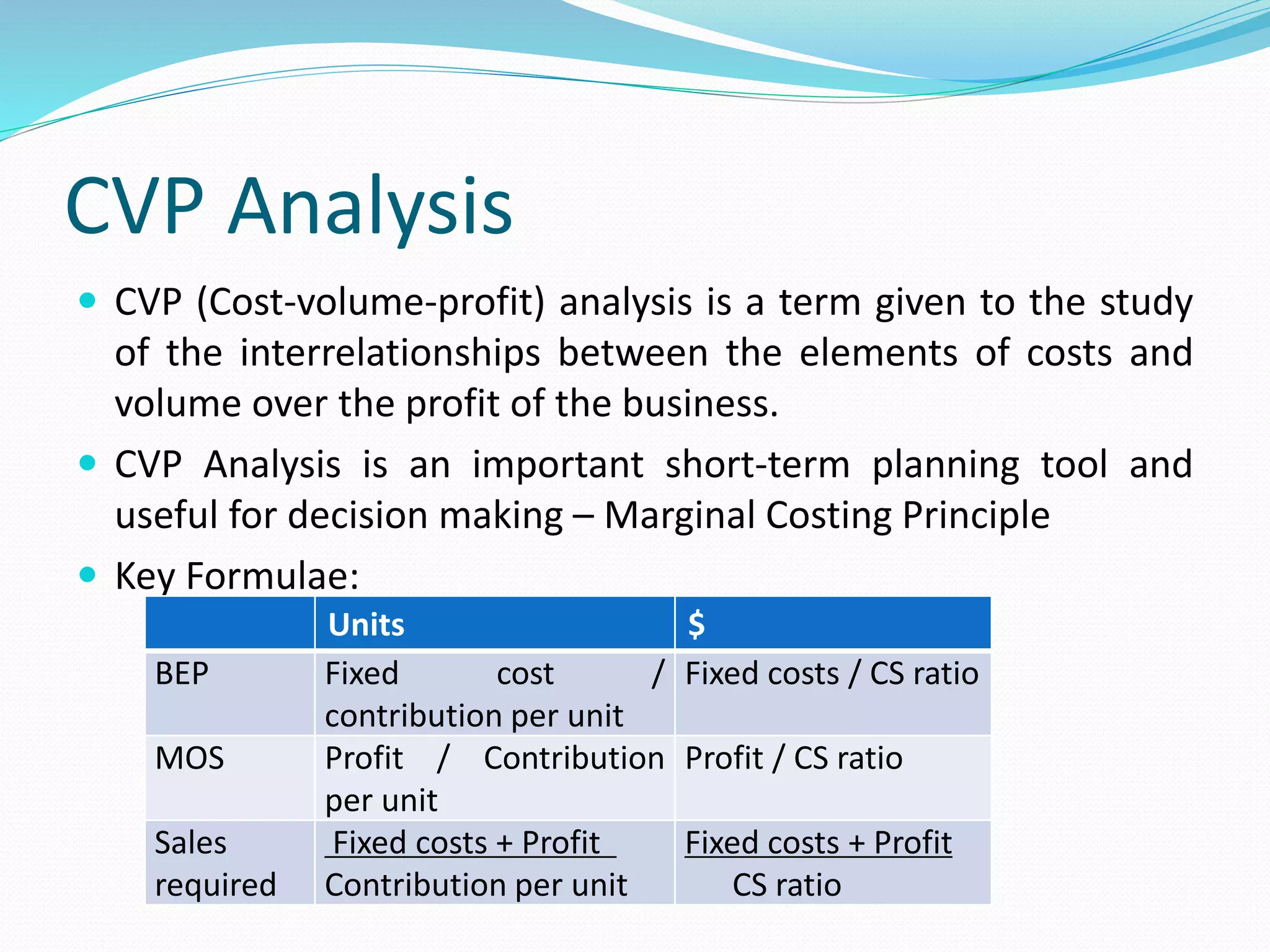 Cost volume-profit (cvp) | PPT
