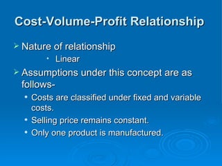 Cost volume-profit relationship | PPS