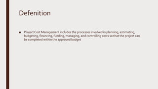Cost Management PMBOK | PPT