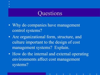 Introduction to Cost Management Systems | PPT