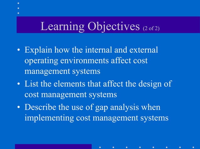 Introduction to Cost Management Systems | PPT