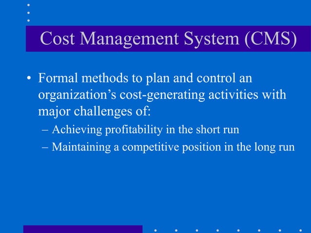 Introduction to Cost Management Systems | PPT