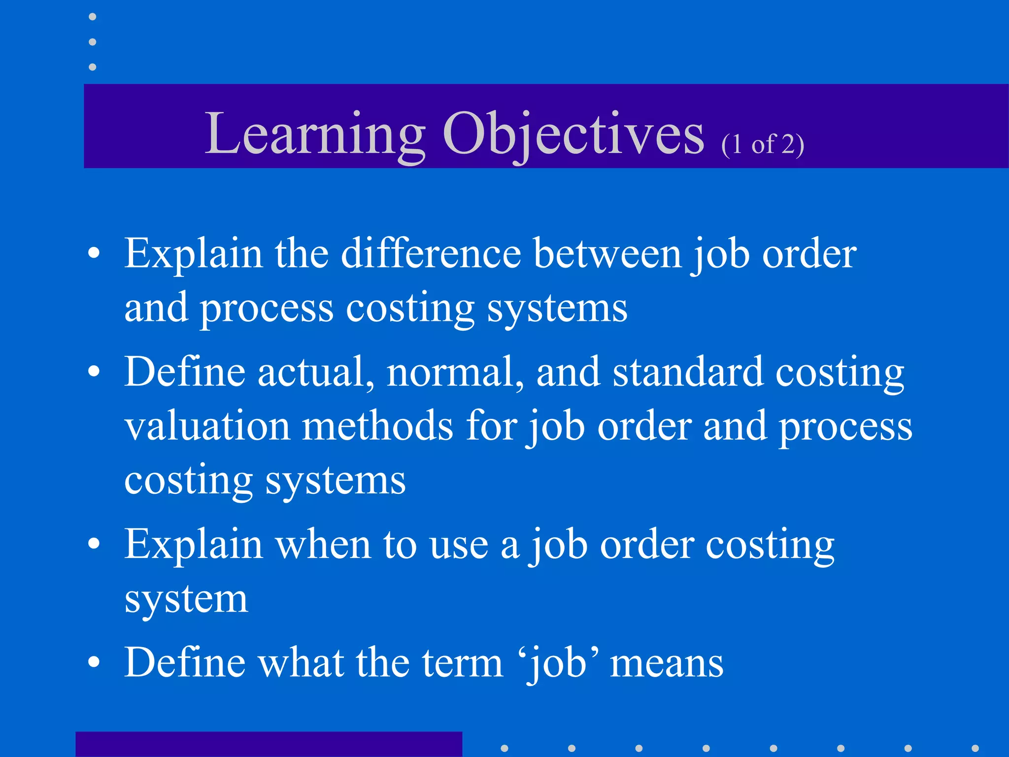 Job Order Costing | PPT