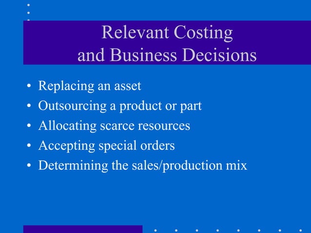 Relevant Costing | PPT