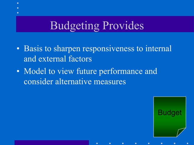 The Master Budget | PPT | Business Accounting & Finance | Business