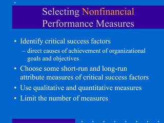 Measuring Long-Run and Nonfinancial Organizational Performance | PPT
