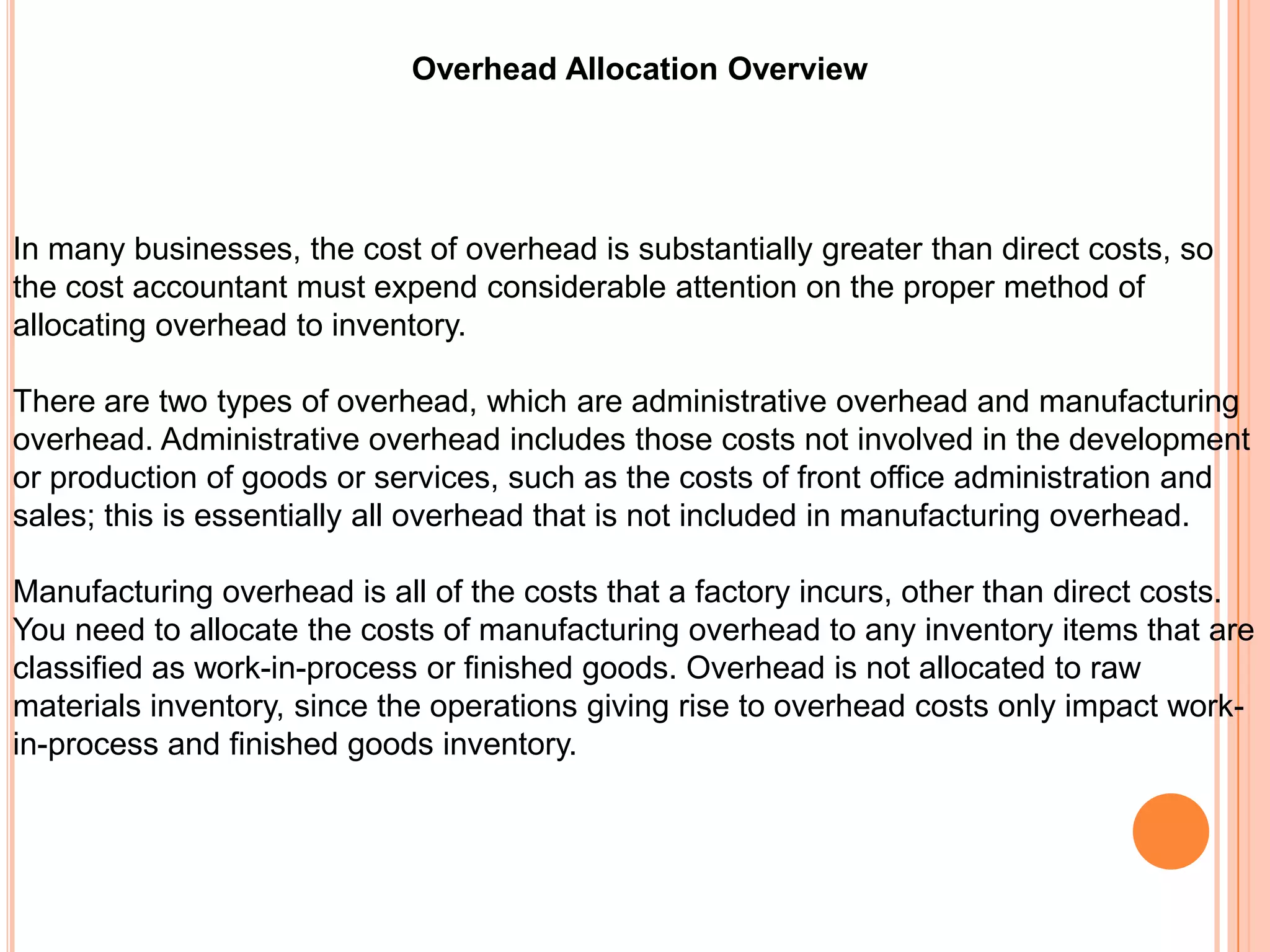WHY IS THE ALLOCATION METHOD USED IN ACCOUNTING FOR THE DIFFERENCE ...