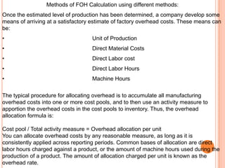 WHY IS THE ALLOCATION METHOD USED IN ACCOUNTING FOR THE DIFFERENCE ...