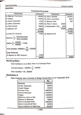 Cost AC contract Costing Unit 4 | PDF