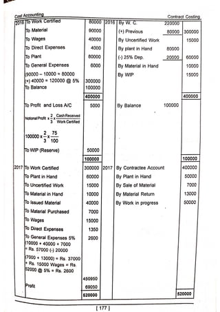 Cost AC contract Costing Unit 4 | PDF