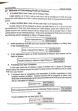 Cost AC contract Costing Unit 4 | PDF