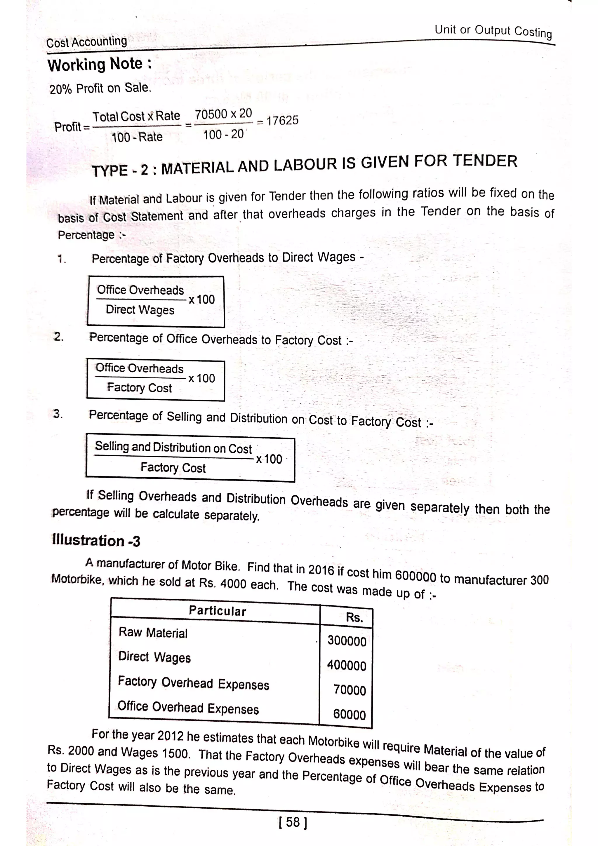 Cost AC Cost sheet Unit 1 | PDF