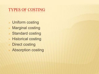 Cost Accounting meaning and objective... | PPT