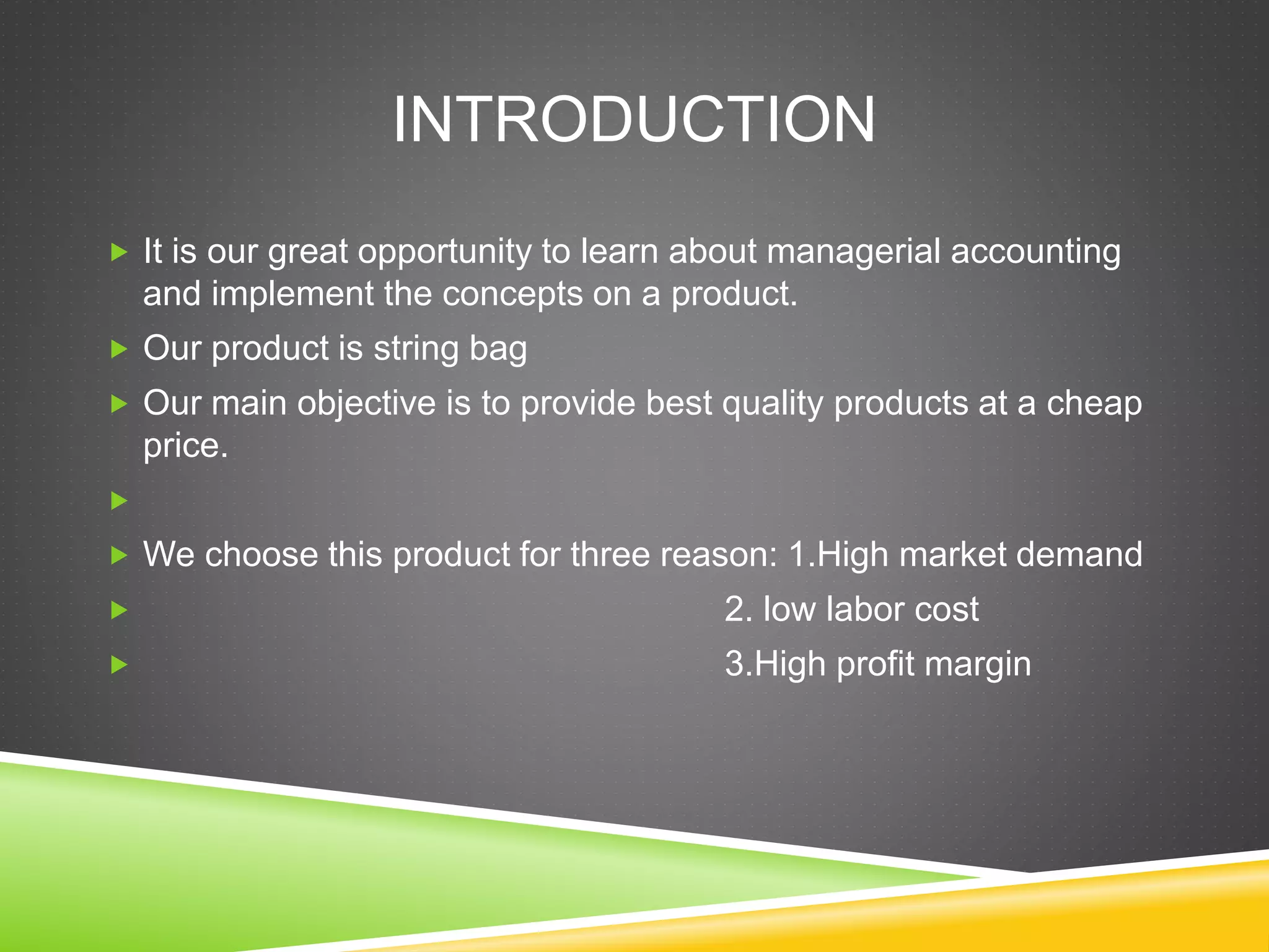 Cost accounting- string bag | PPT