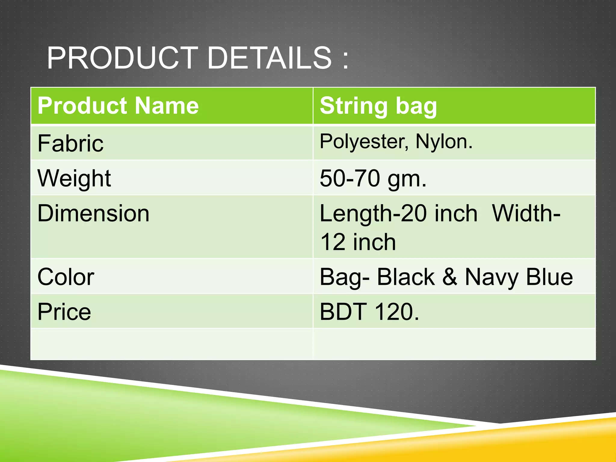 Cost accounting- string bag | PPT