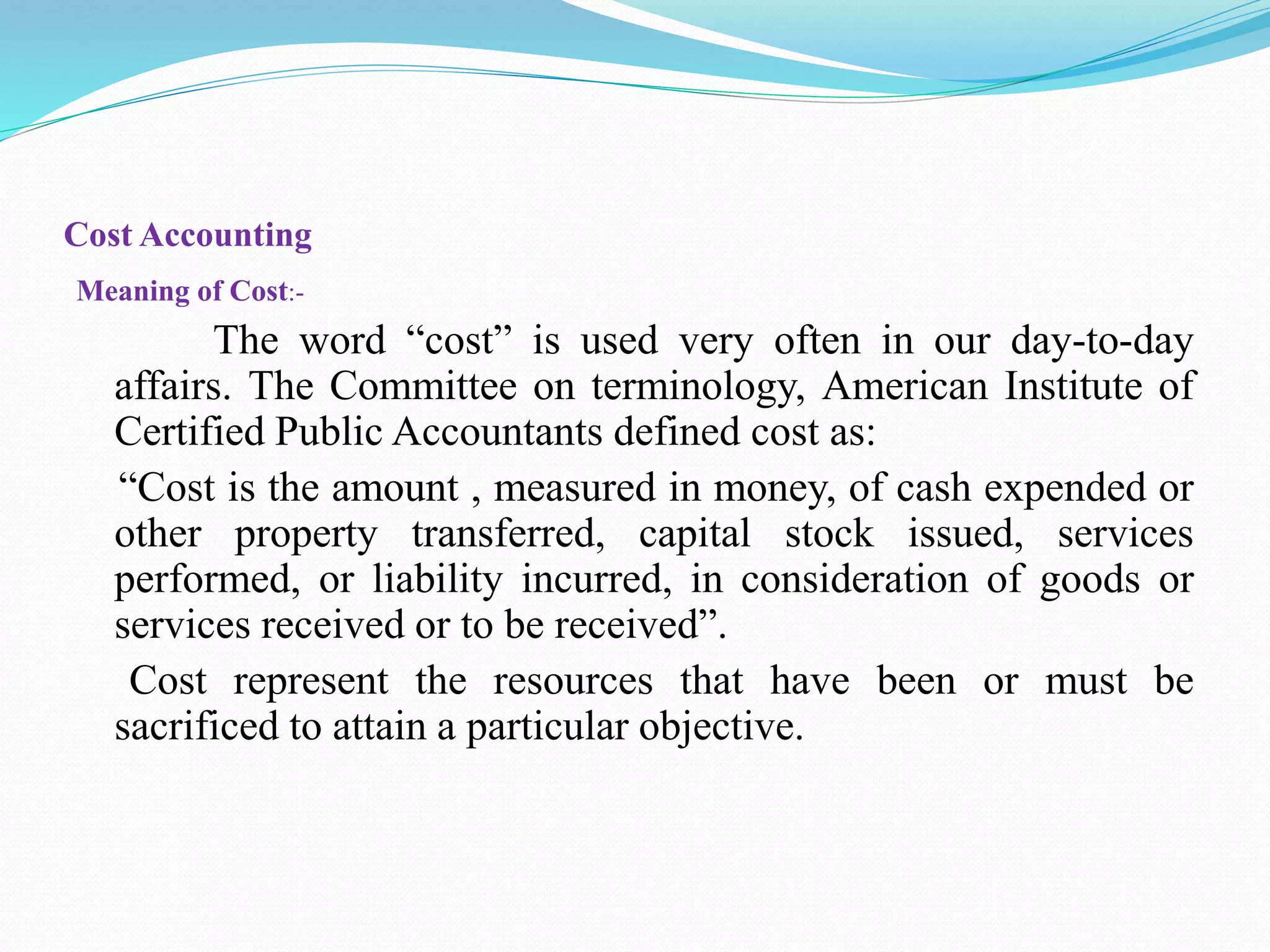Cost accounting 1 | PPTX | Business Accounting & Finance | Business