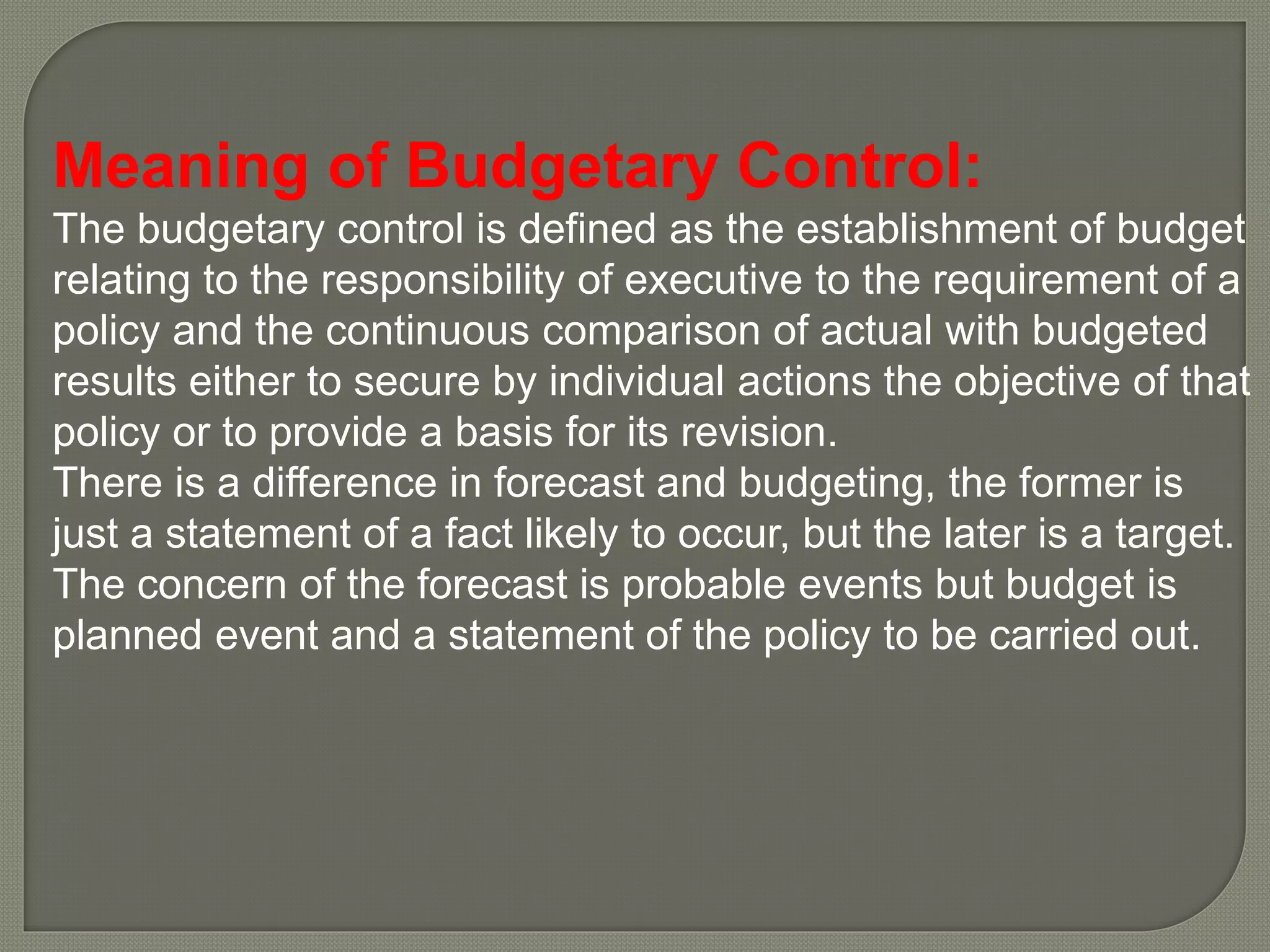 budgetary control | PPTX