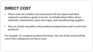 Ppt on Cost accounting and its classifications | PPTX