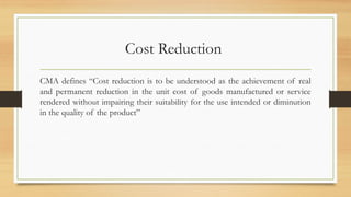 Cost Accounting Baiscs definitions along with Cost sheet description ...