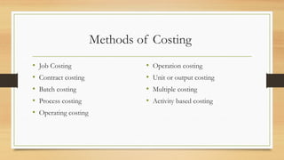 Cost Accounting Baiscs definitions along with Cost sheet description ...