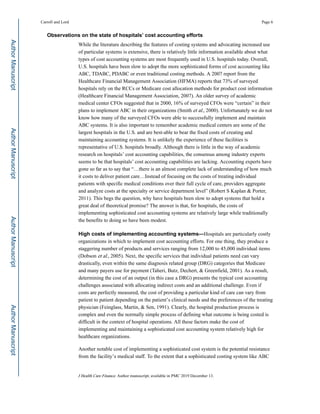 Document on Cost Accounting in Hospitals | PDF