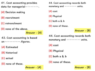 Cost accounting mcq Series 2 by dr Mamata Rathi | PDF
