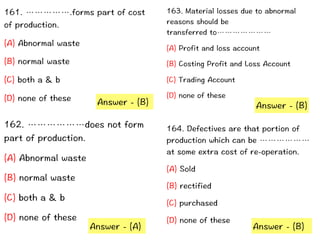 Cost accounting mcq 5 | PPT