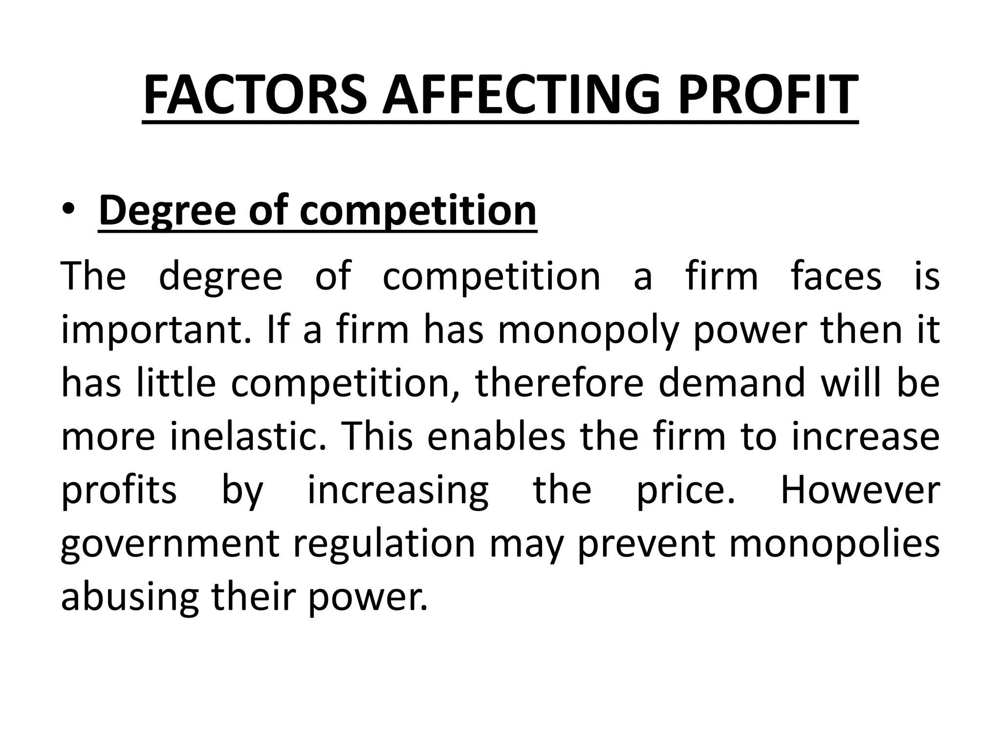FACTORS AFFECTING PROFIT | PPTX