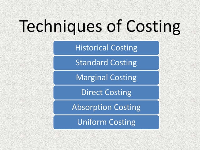 Methods and techniques of Costing | PPTX | Business | Business and Finance