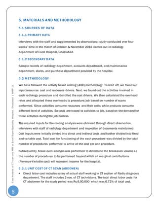 Cost accounting project report - CT & MRI Scan Analysis at a ...