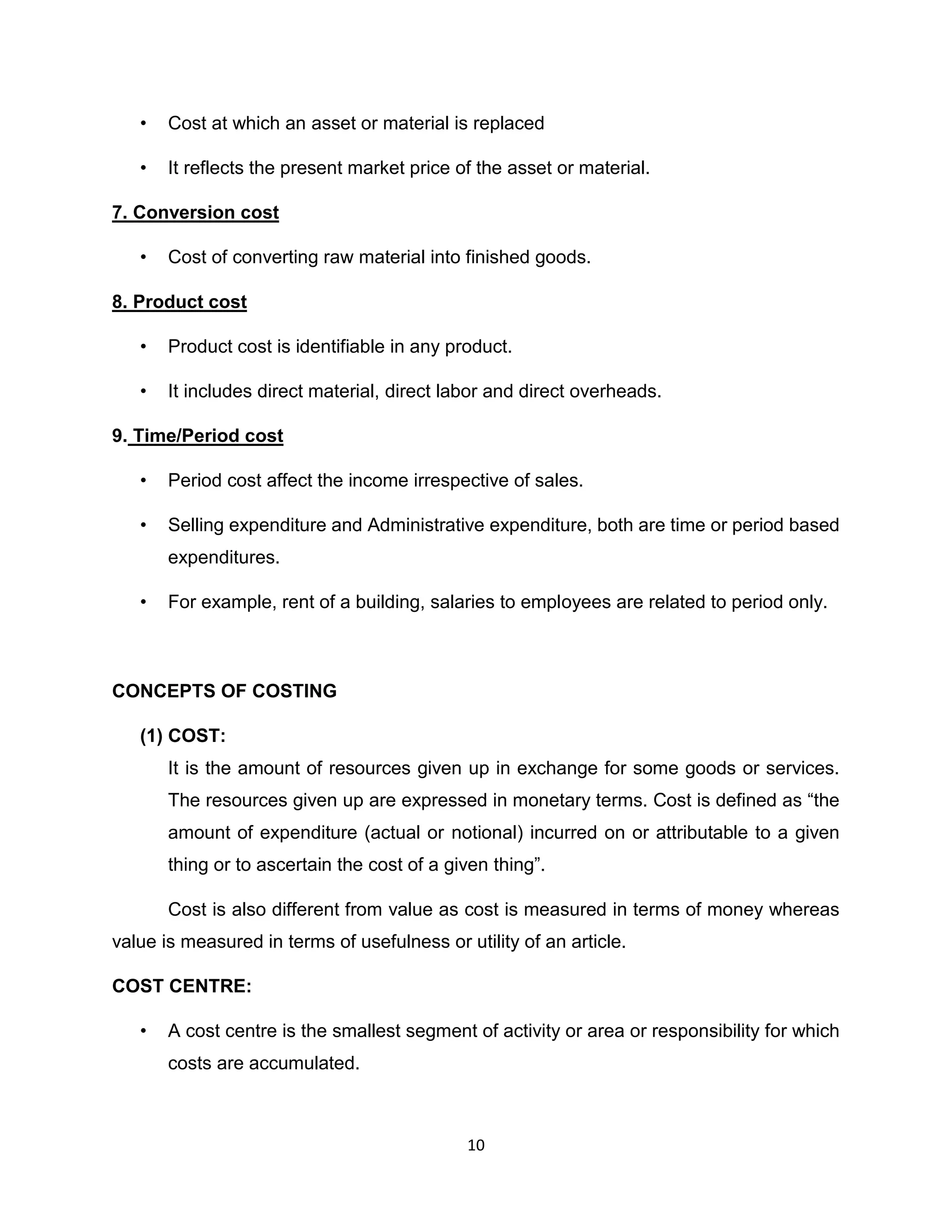 Cost Accounting Study material - Unit I.docx