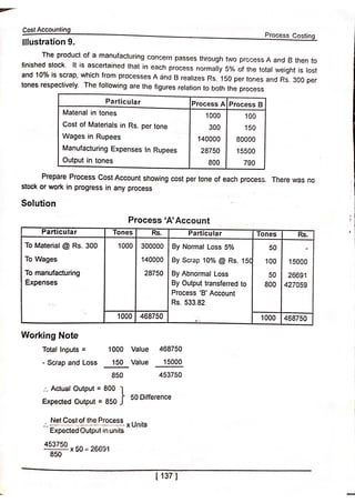 Cost AC Process costing Unit 3rd | PDF | Free Download
