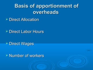 Cost allocation powerpoint presentation | PPS