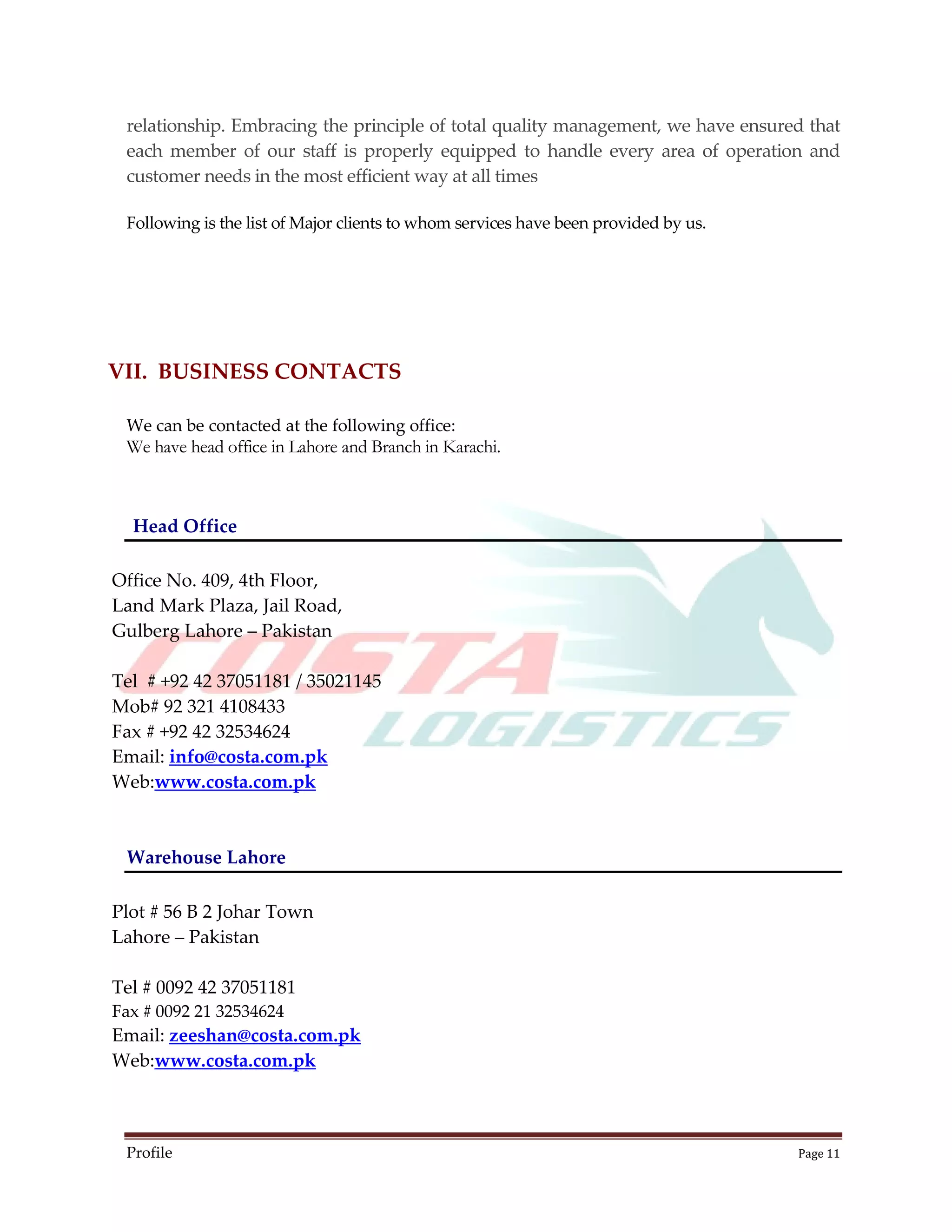 Costa logistics profile | PDF