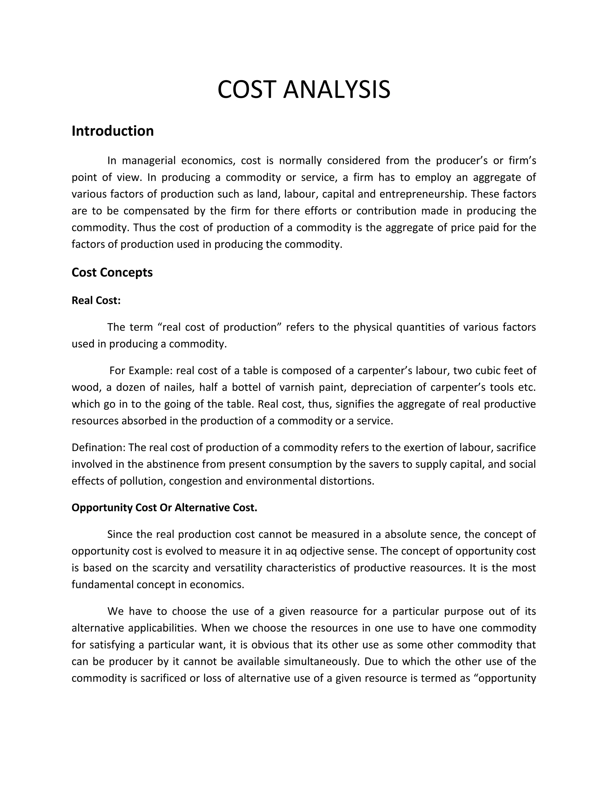 Cost analysis | DOCX