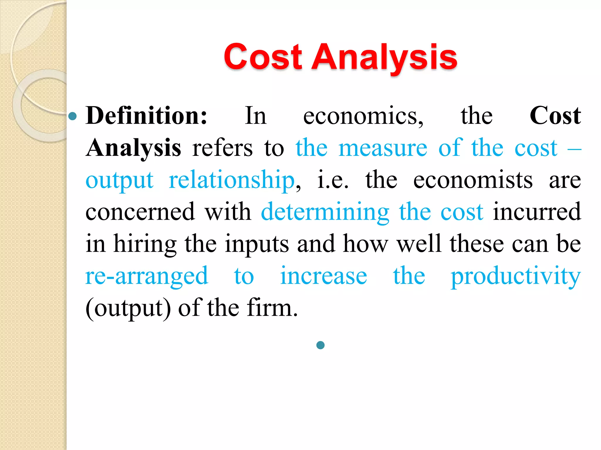 Cost analysis & Break even analysis | PPTX
