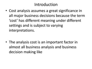Cost analysis | PPTX