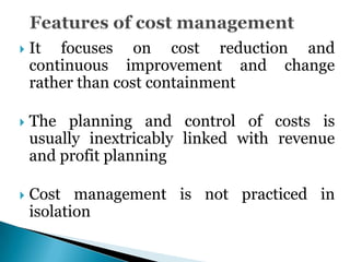 Cost analysis & management rev | PPTX