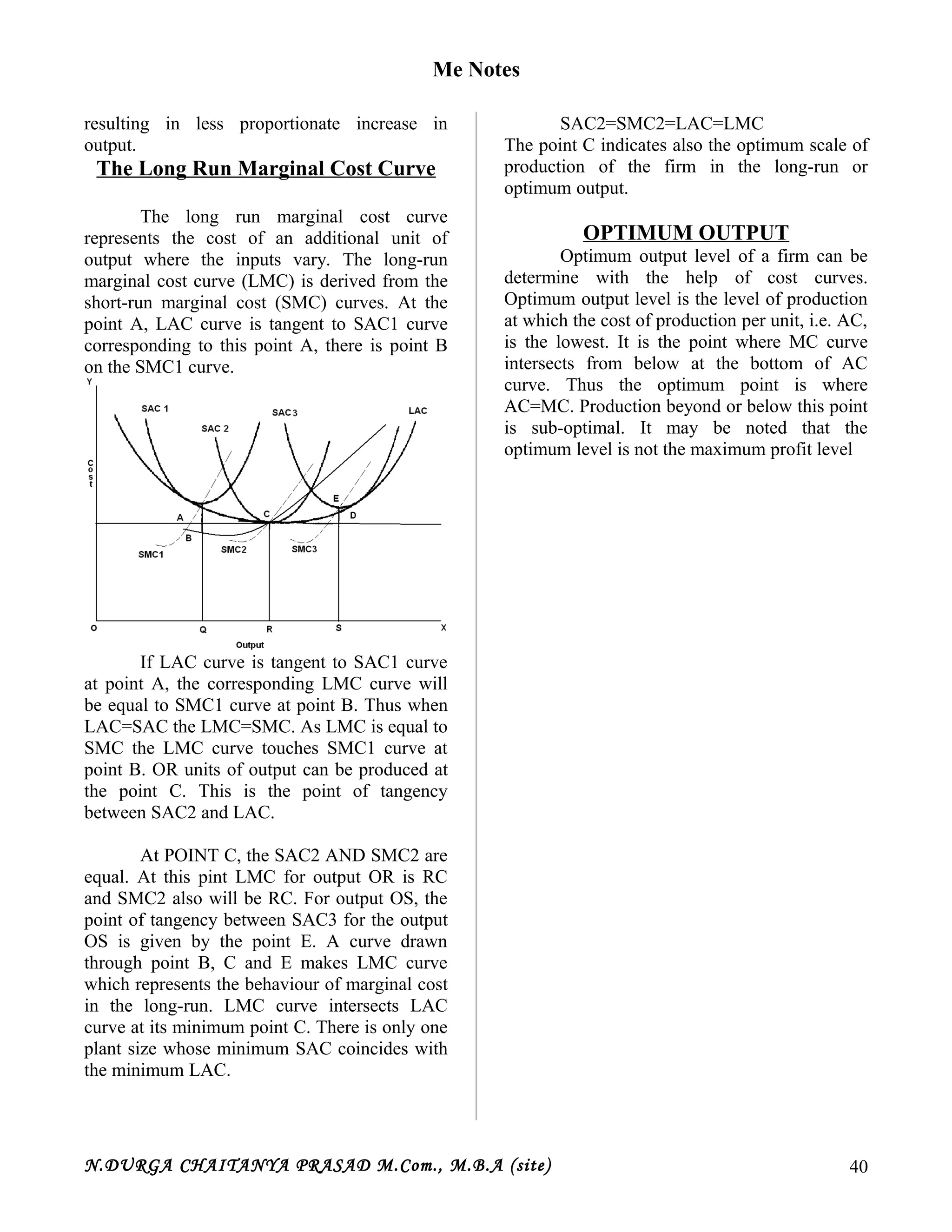 Managerial Economics- Cost analysis and BEP Analysis notes | DOC