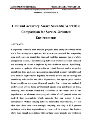 Cost and accuracy aware scientific workflow composition for service oriented environments | PDF