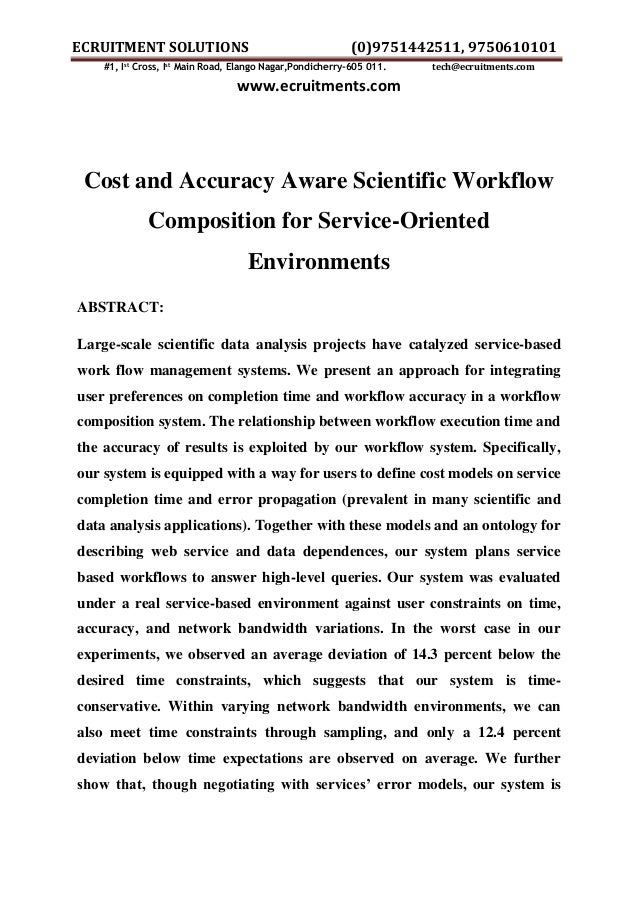 Cost And Accuracy Aware Scientific Workflow Composition For Service O 